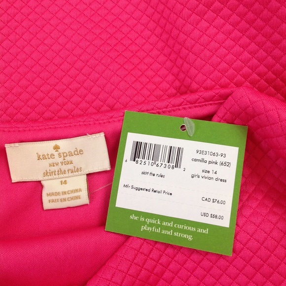 kate spade | Dresses | Kate Spade Girls Camilla Pink Vivian Dress Nwt ...